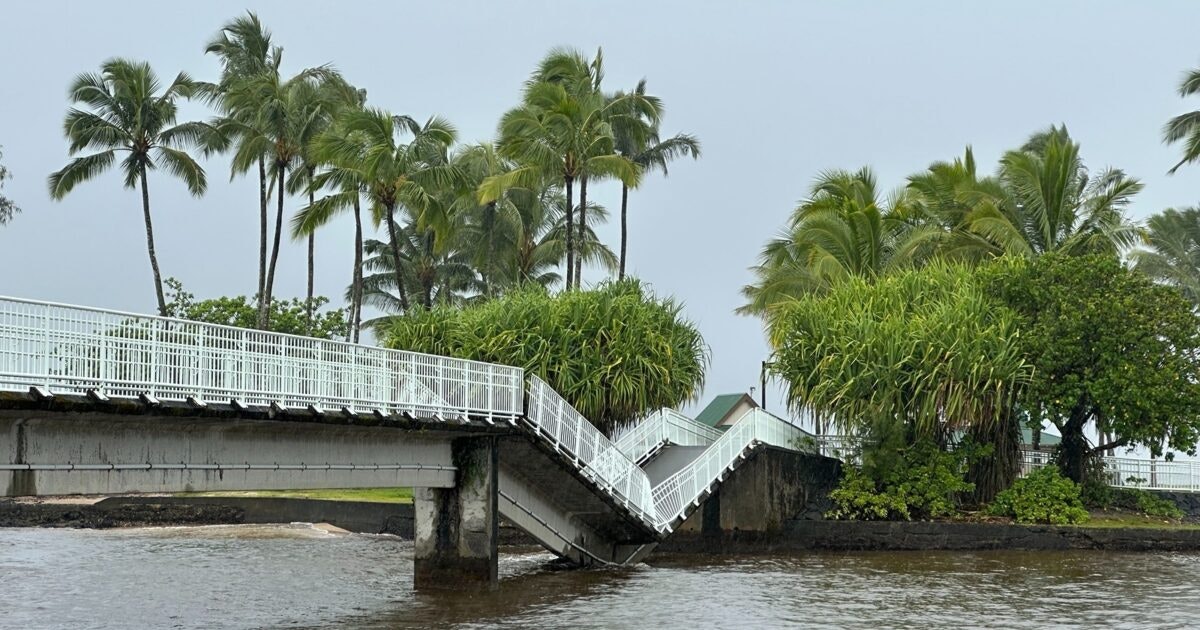 Hilo park closed after footbridge collapses