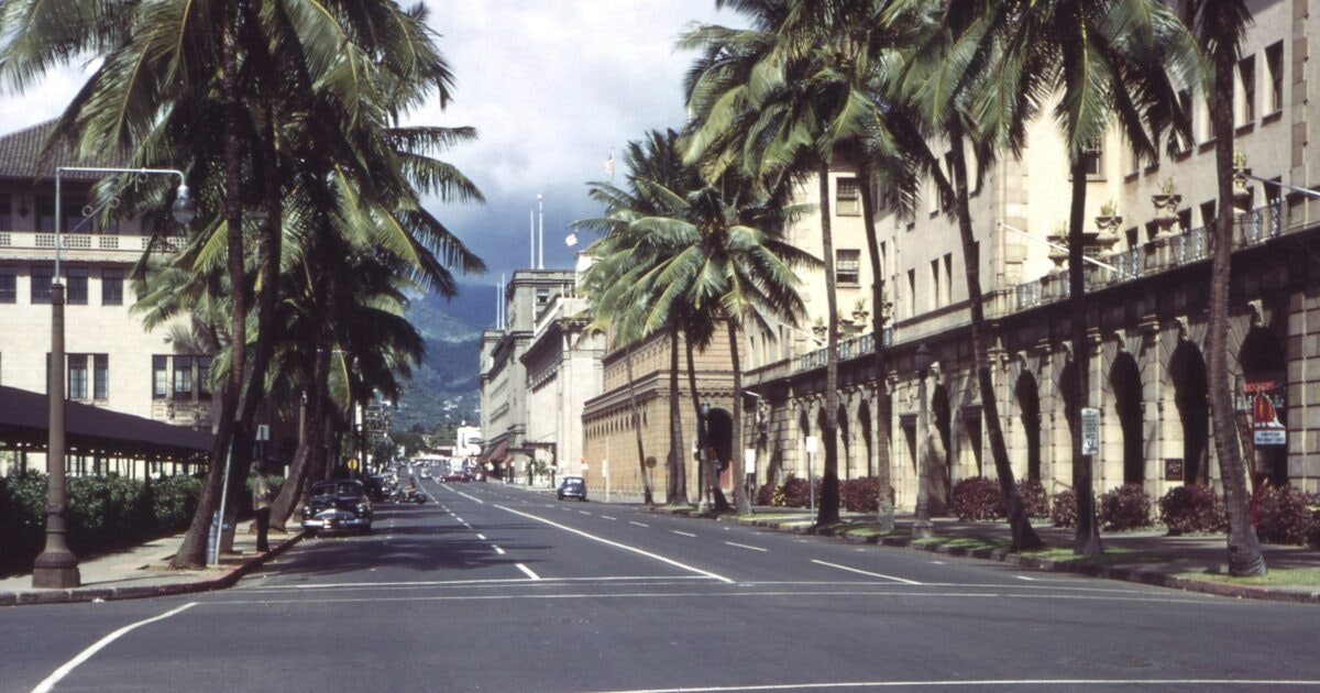 Then & Now on Bishop Street: Buildings and Trees Grow Taller
